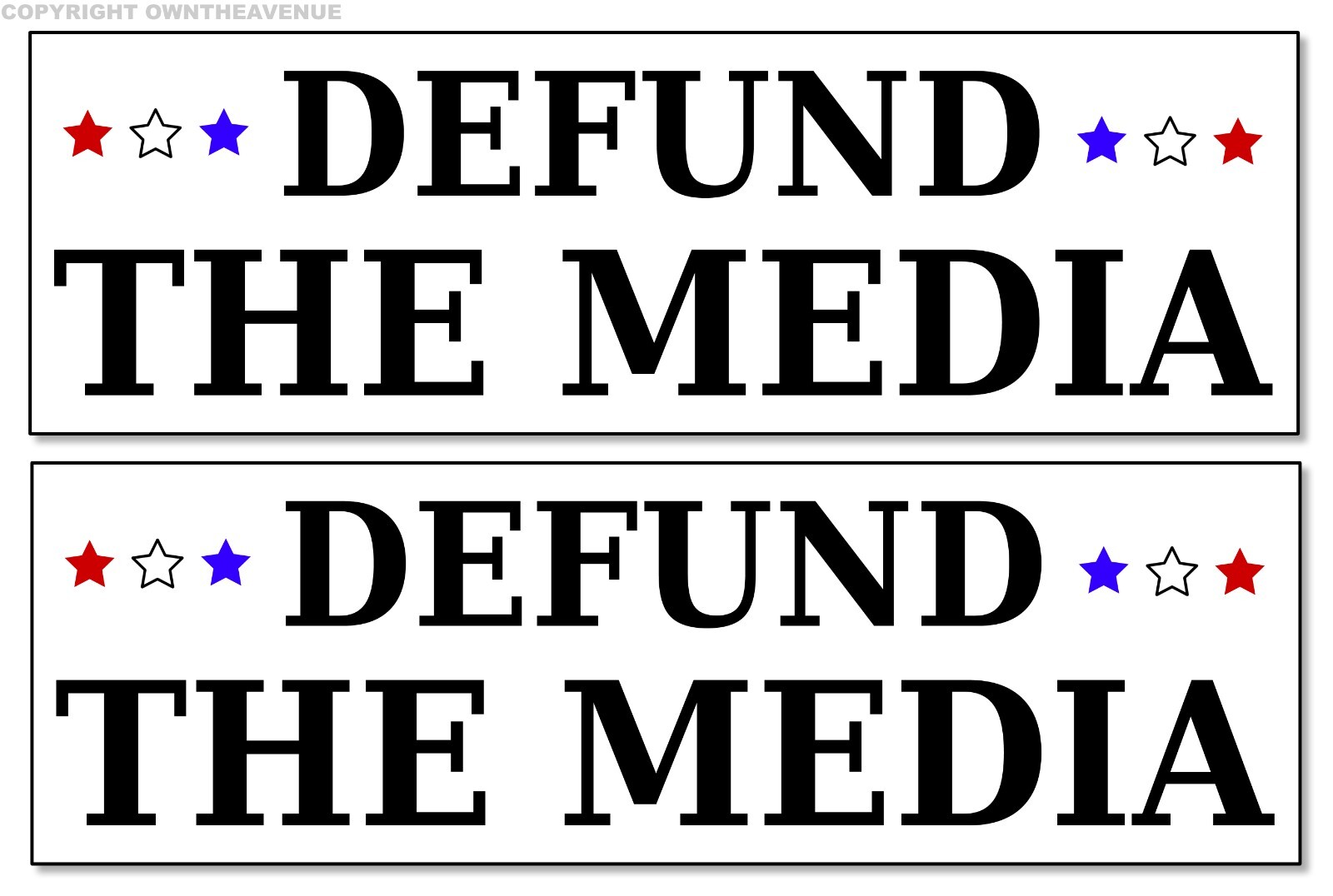 x2 Defund The Media Funny Republican Political Bumper Vinyl Sticker ...