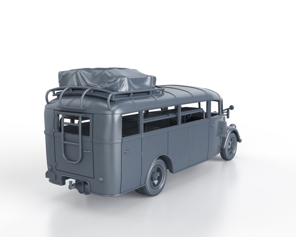 WWII GERMAN - OPEL BLITZ OMNIBUS AMBULANCE - 1/56 1/72 1/87 1/100 3D ...