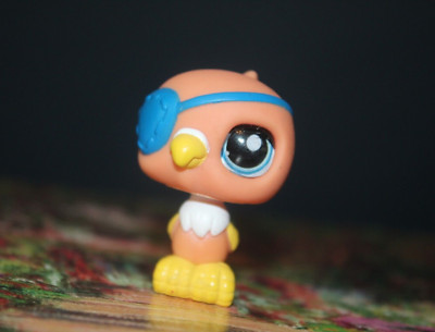 {Littlest Pet Shop} LPS #882 Coral PIRATE Parrot Bird Glass Eye Patch ...