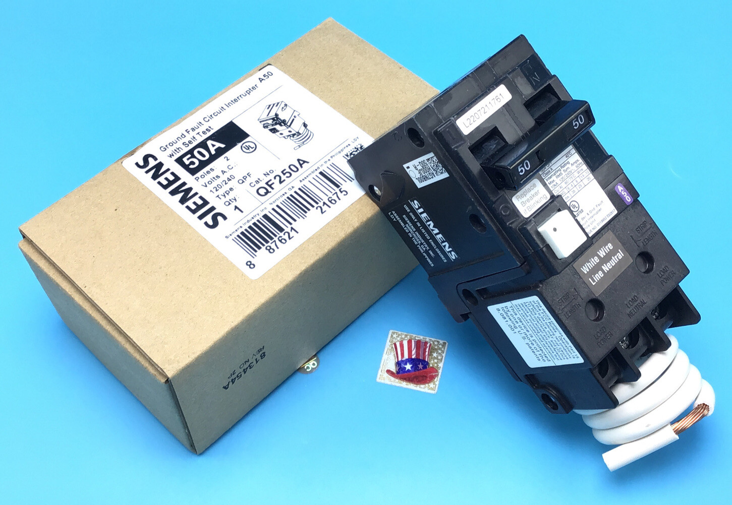 New Circuit Breaker Siemens QF250 QF250A 50 Amp 2 Pole Self Test GFCI ...