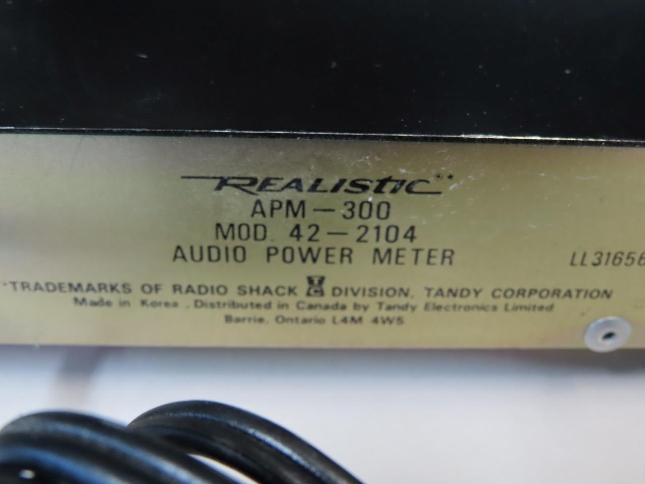 REALISTIC APM-300 PEAK & RMS VINTAGE AUDIO POWER METER | eBay