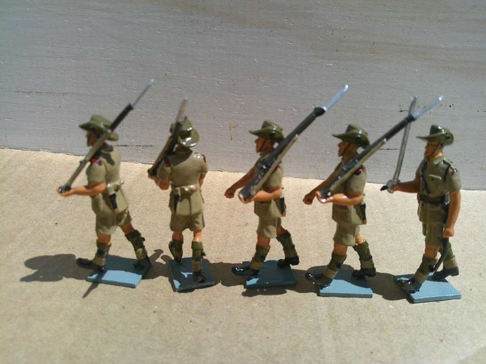 Asset Miniatures, ww2 Australian Infantry lot of 5, well painted, 52mm ...