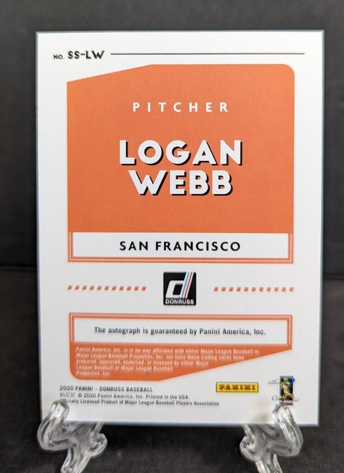 2020 Donruss Signature Series - LOGAN WEBB - AUTO! - Giants #SS-LW | eBay