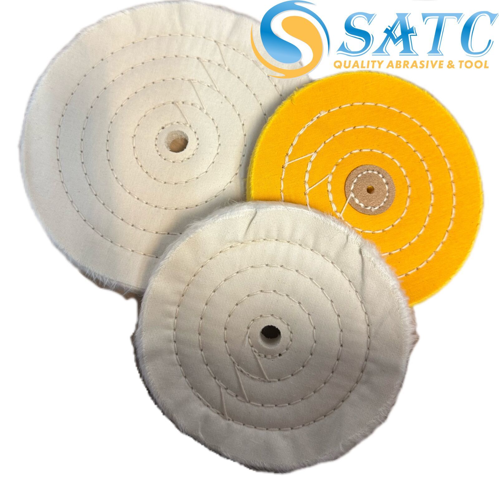 150/200mm Buffing Wheel for Polishing 5/8 inch Arbor White Yellow 40/50 ...