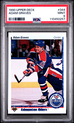1990-91 Upper Deck #344 Adam Graves Rookie RC Oilers (HOF) PSA 9 MINT ...