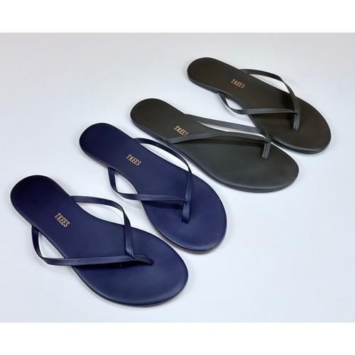TKEES Leather LILY LINERS Flip Flop Thong Sandals in Black Navy 2 Pair Lot SZ 9 | eBay