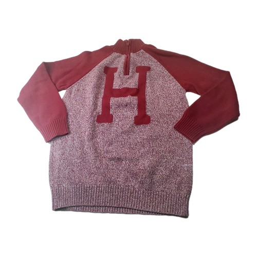 Vintage Tommy Hilfiger Sweater Womens XL Red Quarter-zip Heavy Knit H ...