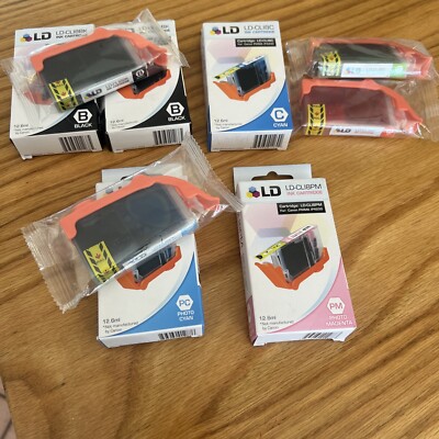 9 LD-CL18 Ink Cartridges / 3-BK, 1-C, 1-G, 1-R, 1-PM & 2-PC / For CANON ...