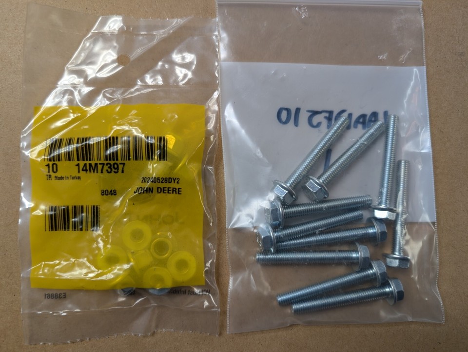 John Deere 44" Snowblower Shear Bolt 10-Pack (19M7834 & 14M7397) | eBay