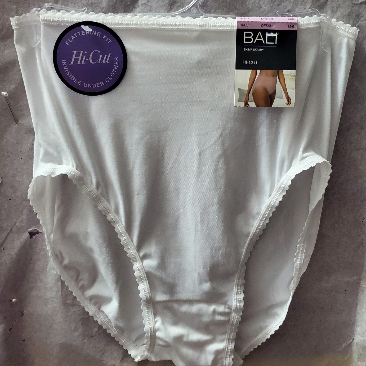 Bali HI-CUT Panties Sheer Skimp Skamp WHITE Nylon Sissy DFSKHL women 6 ...