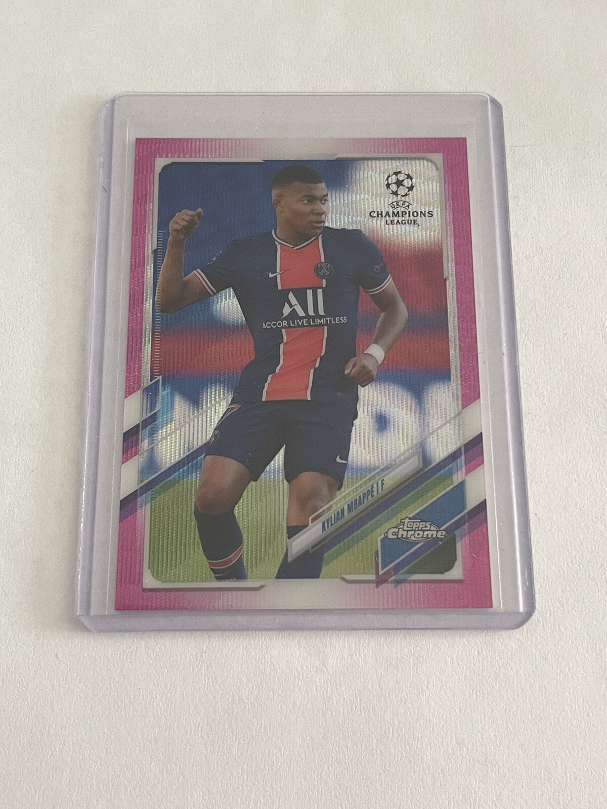 Kylian Mbappe 2021 Topps Chrome CL Pink Wave PSG Card #95 | eBay