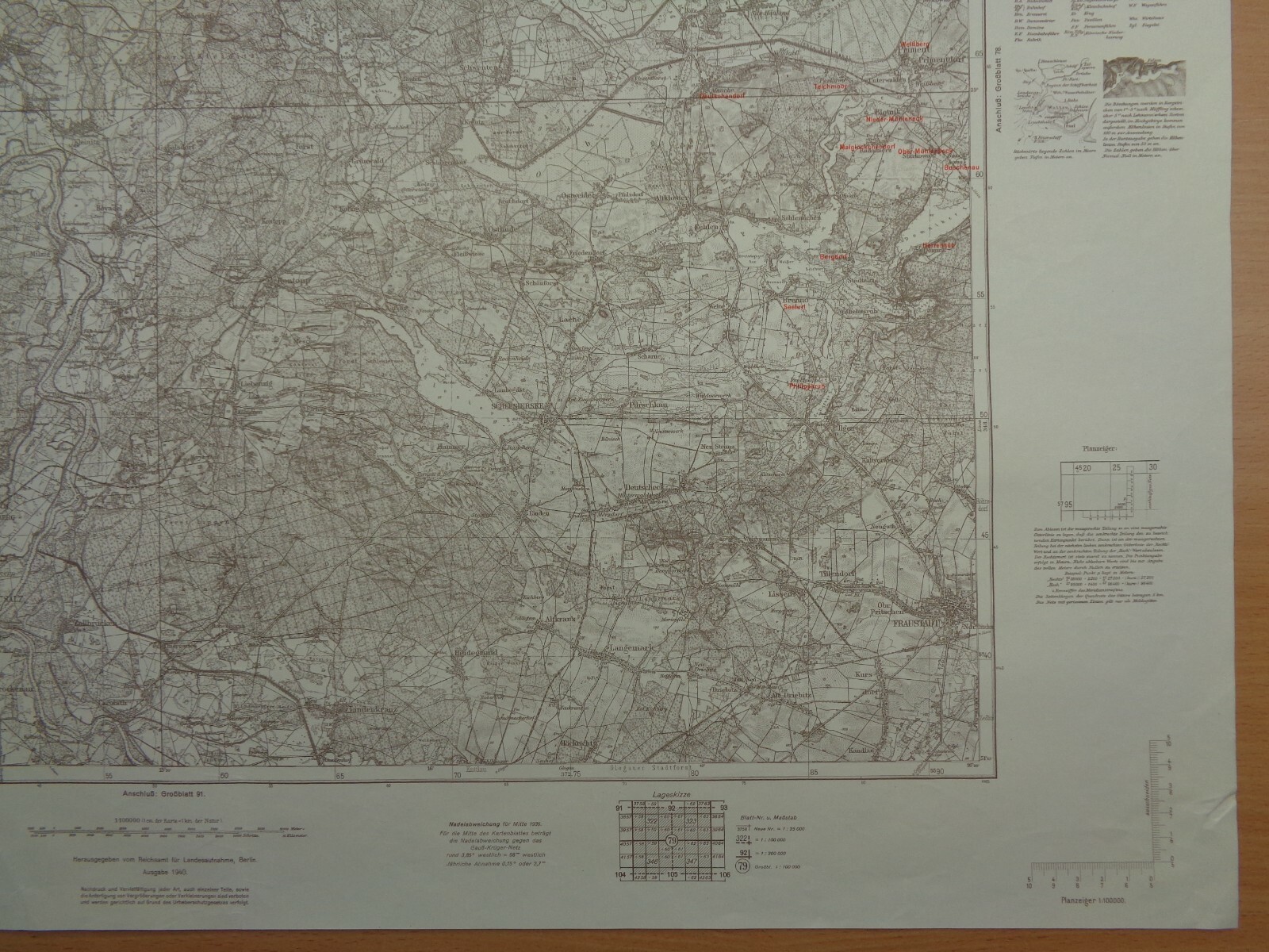 WW2 German map of OCCUPIED POLAND featuring WOLLSTEIN, RAKWITZ ...