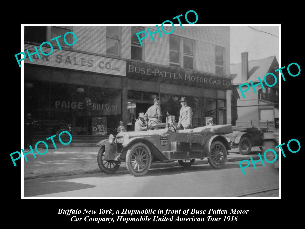 OLD 8x6 HISTORIC PHOTO OF BUFFALO NEW YORK HUPMOBILE US TOUR 1916 BUSE ...