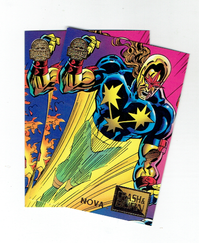 (2) NOVA 1994 Marvel Universe CRASH & BURN Card Lot #74 | eBay