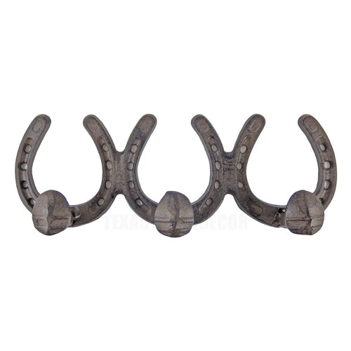 Horseshoes Railroad Spike Triple Wall Hook Rack Rustic Industrial ...