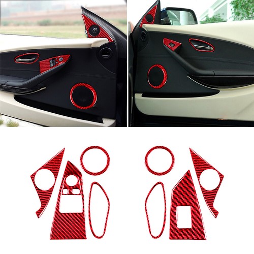 34pcs Red Carbon Fiber Full Interior Sticker Trim Set For BMW 650i ...