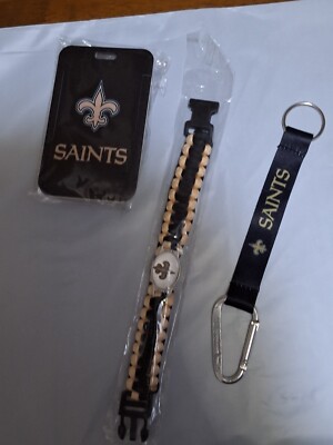 New Orleans Saints NFL fan pack lanyard, paracord bracelet, & carabiner ...