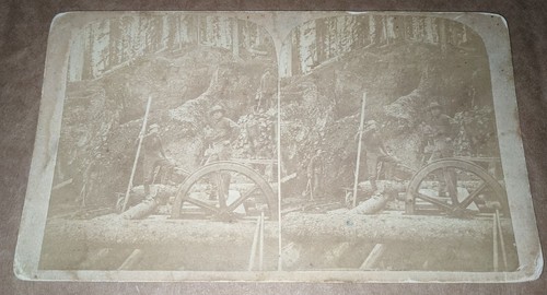 Colorado Stereoview Highland Mary Gold Mine Workers Wheel Tools Mining ...