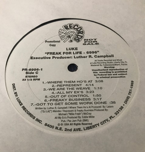 LUKE - FREAK FOR LIFE 6996 - LUKE RECORDS - (2) LP SET - WHITE LBL ...