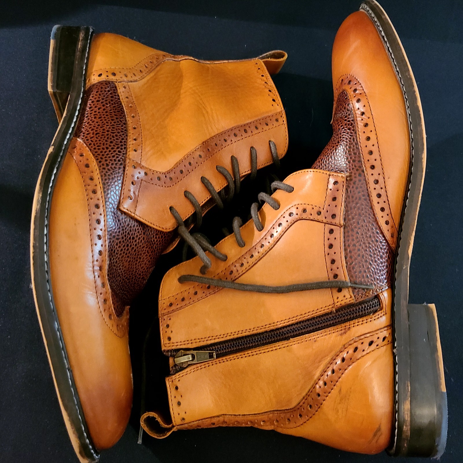 Thomas And Vine Edison Flat Heel Lace Up Brown Boots … - Gem