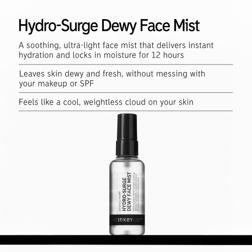 The INKEY List Hydro-Surge Dewy Face Mist 2.6 fl oz, Hydration Boosting ...