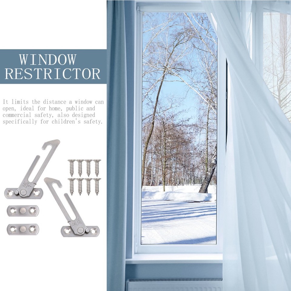 Sliding Window Lock Restrictor Steel Hook Limiter Safety Locks | eBay