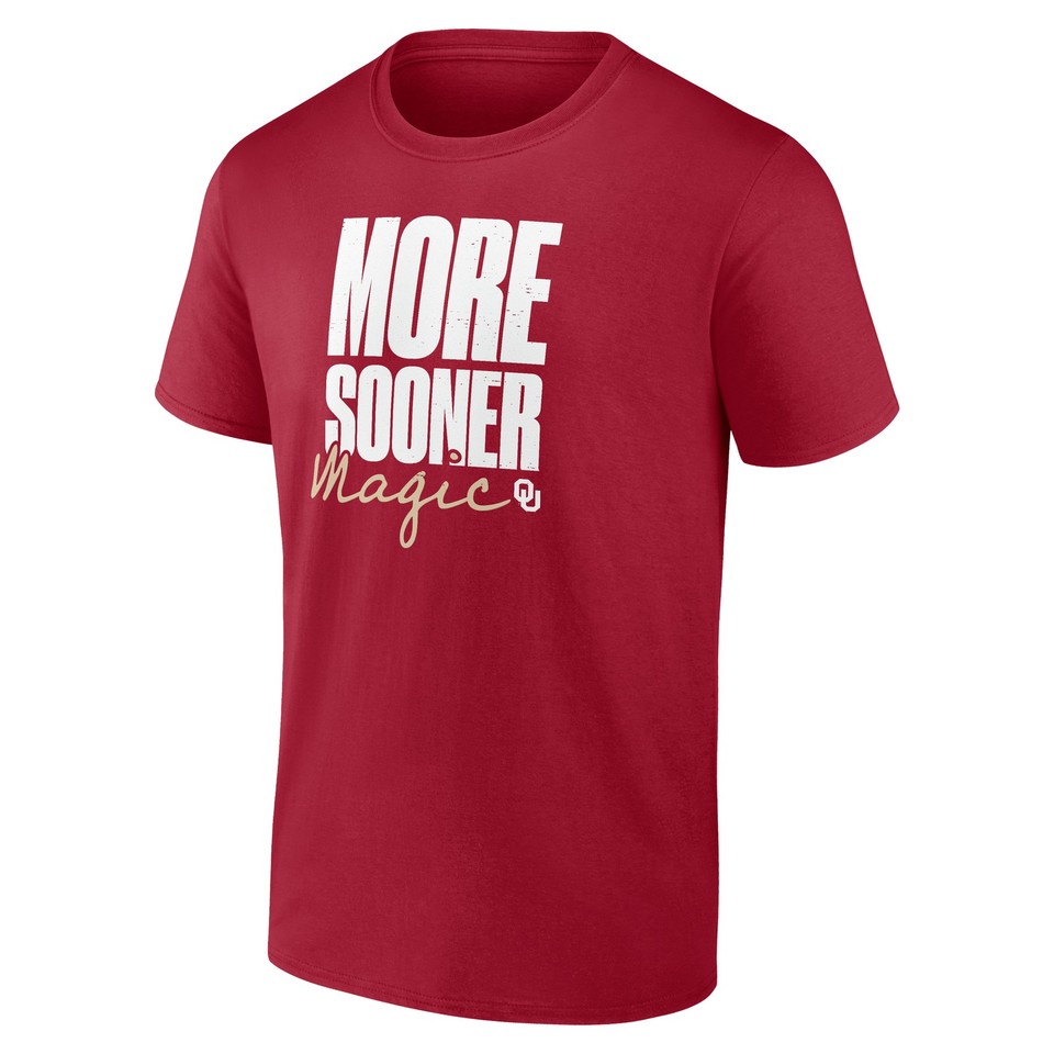Men's Logo Athletic Crimson Oklahoma Sooners More Sooner Magic T-Shirt ...