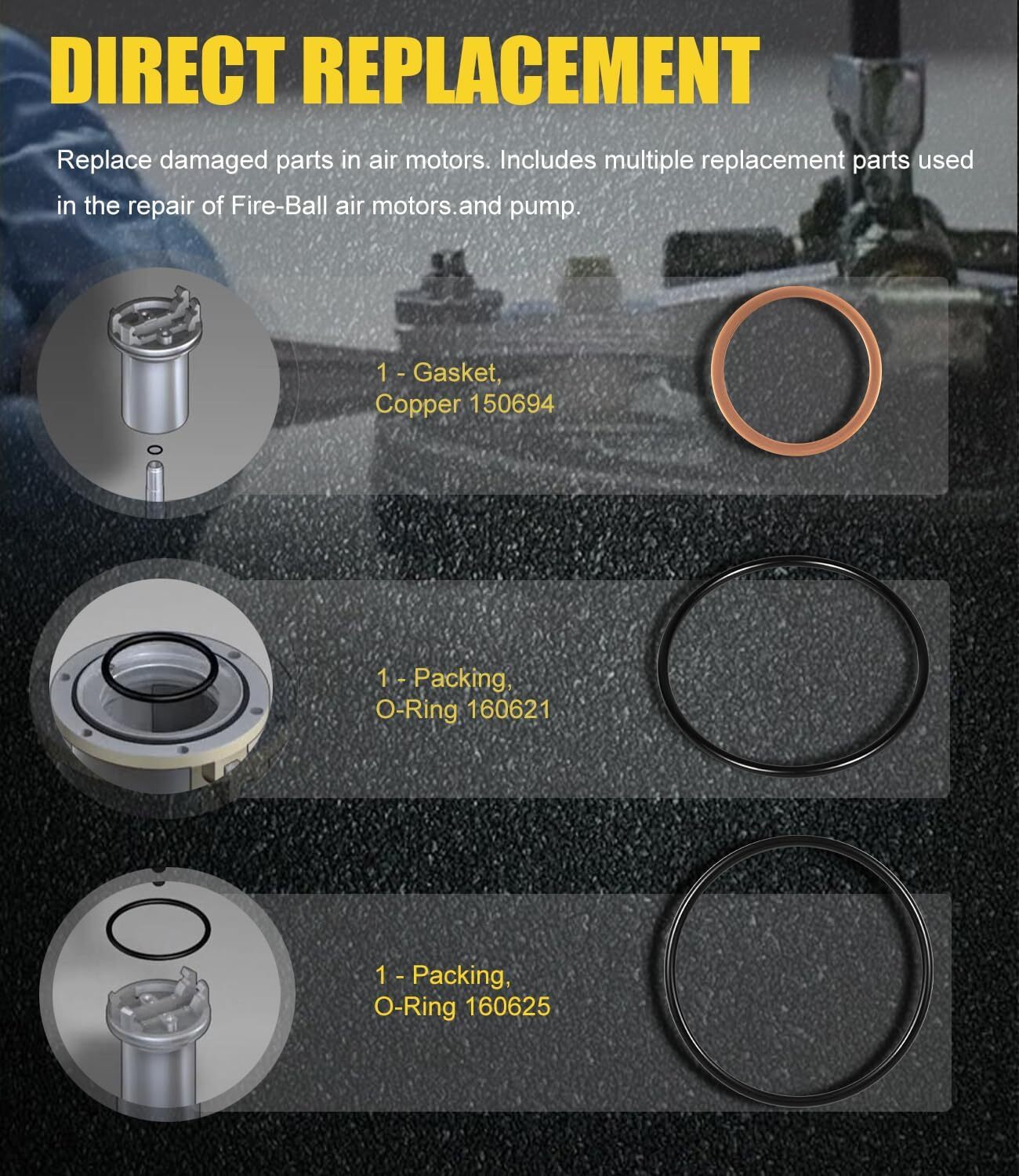 238286 Repair Kit for Graco Fire-Ball 300 5:1 Oil Grease Pumps Fluid ...