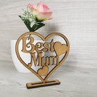 Mothers Day Gift Best Mum Mummy Wooden Heart Plaque Oak Love Birthday ...