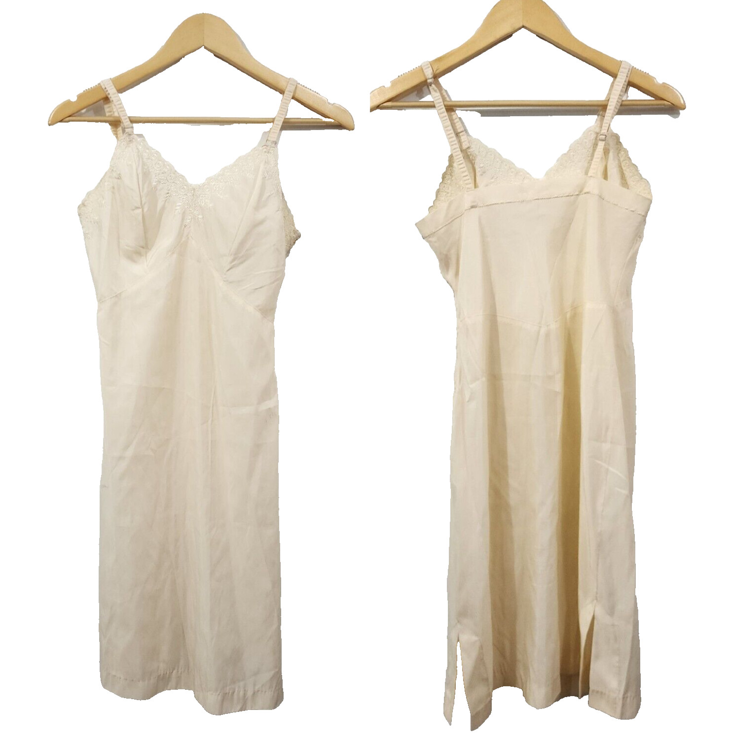 Vintage Sears Lingerie Full Slip Ivory Nylon Polyeste… - Gem