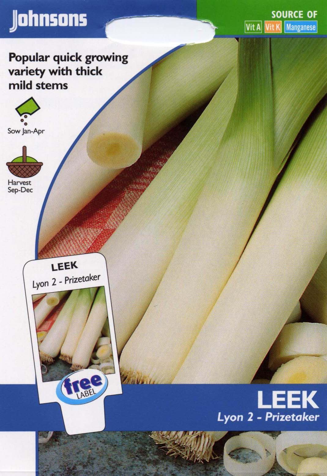 Johnsons - Pictorial Pack - Vegetable - Leek Lyon 2 (Prizetaker) - 500 ...