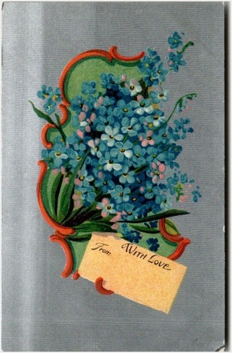 German Forget Me Not Floral Nosegay Bouquet Postcard 1900s ...