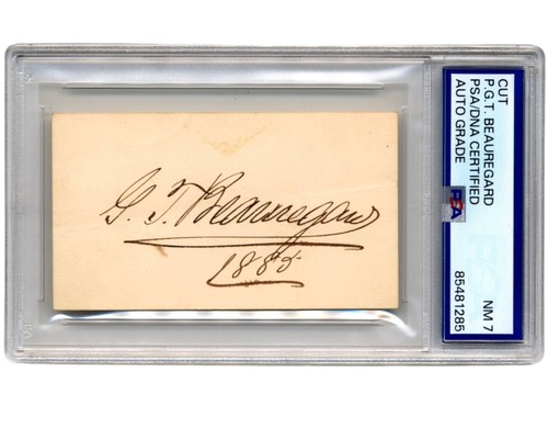 Confederate General P.G.T. Beauregard Signed Cut PSA Auto - Key Civil ...