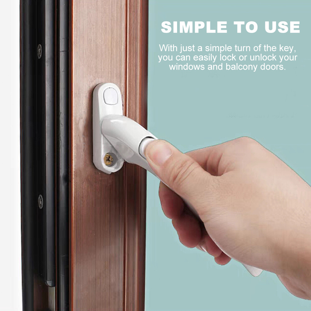 With Screw Keys Aluminum Alloy White Convenient Inline Window Handle ...