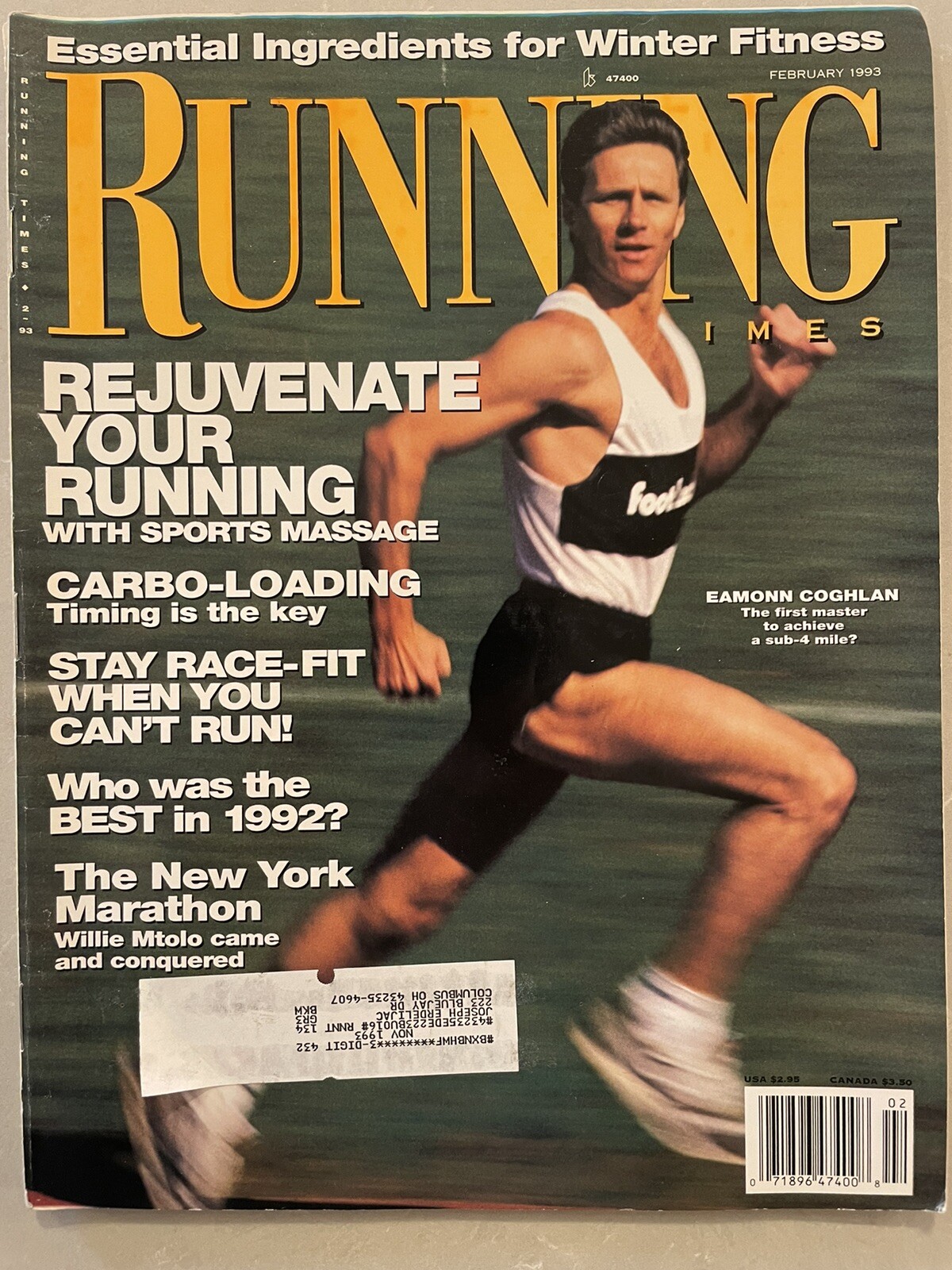 1993 Running Times Magazine February Eamonn Coghlan, Nike ad | eBay