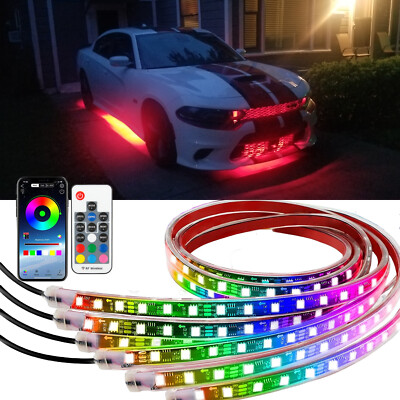 6 PCS RGB LED Underglow Lights Lighting Kit Strips For Dodge Charger ...