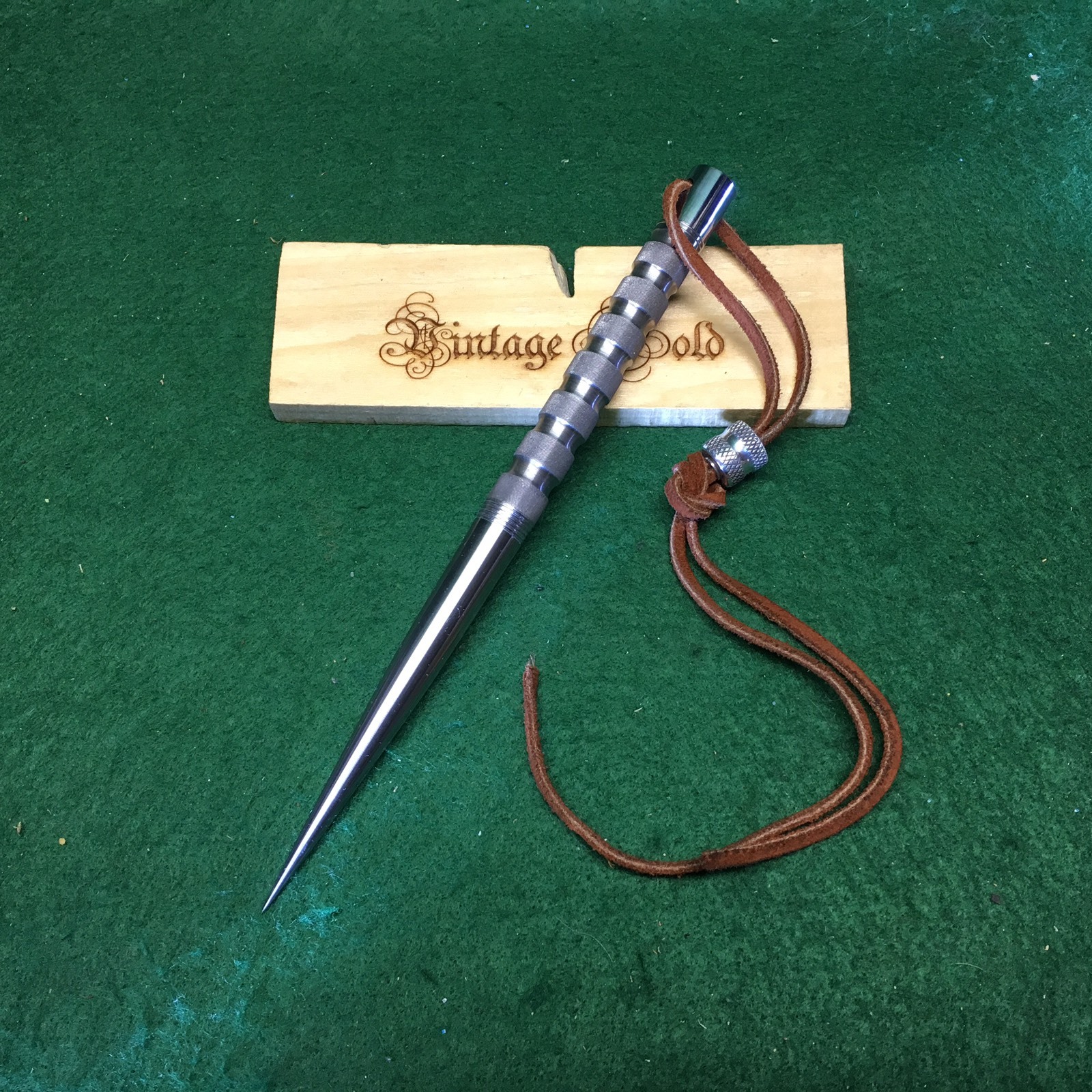 Vintage Gold Blacksmith Custom Shorter Ice Pick Awl Tool Custom Steel ...