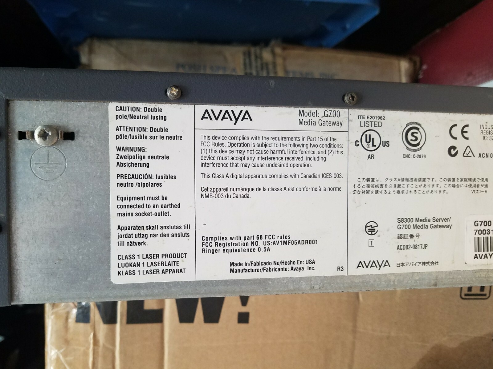 Avaya model G700 media gateway S8300 media server S8300 D V4 MM711 ...