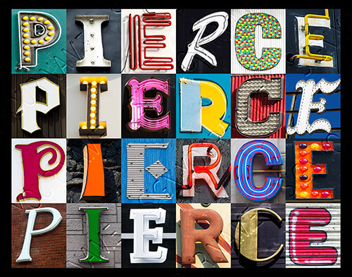 PIERCE Name Poster featuring photos of actual sign letters | eBay