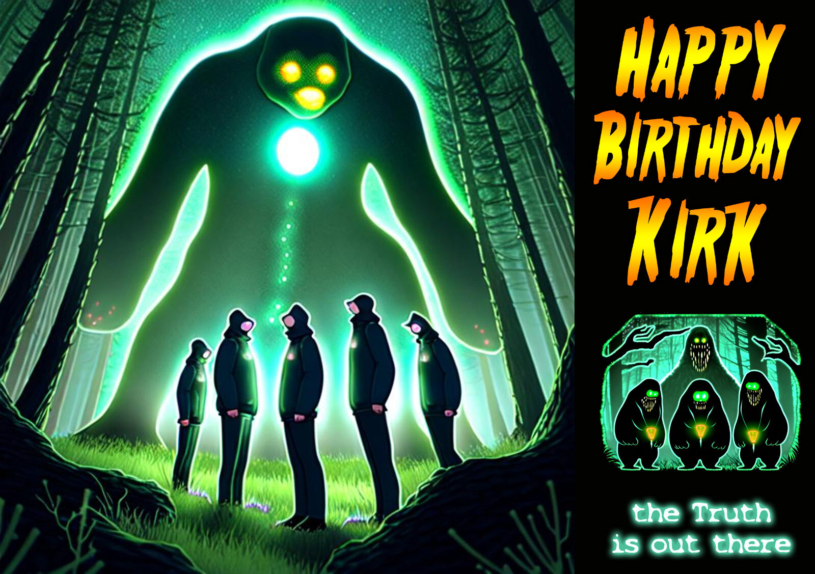 Cryptids Bigfoot Sasquatch Yeti Hunt Happy Birthday PERSONALISED ...