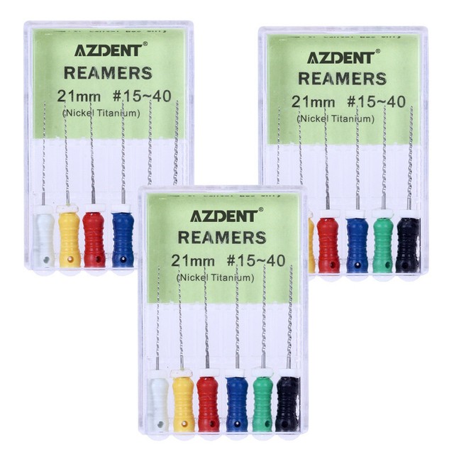 10x Dental Niti Reamers Nickel Titanium Hand Use File 21mm 15#-40 ...