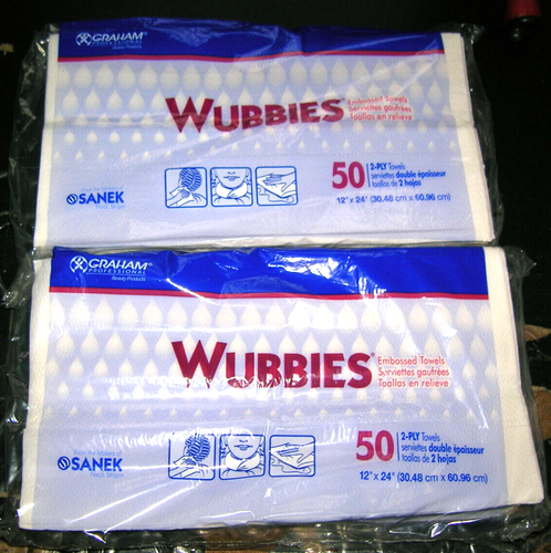 WUBBIES Towels 2 Packs 50 12X24 Disposable Stylist Barber ~ Shop ~ 2 ...