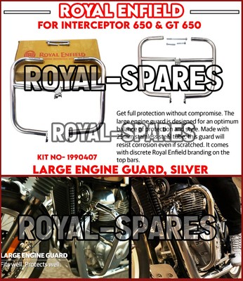 Royal Enfield "LARGE ENGINE GUARD, SILVER" For Interceptor 650 & GT 650 ...