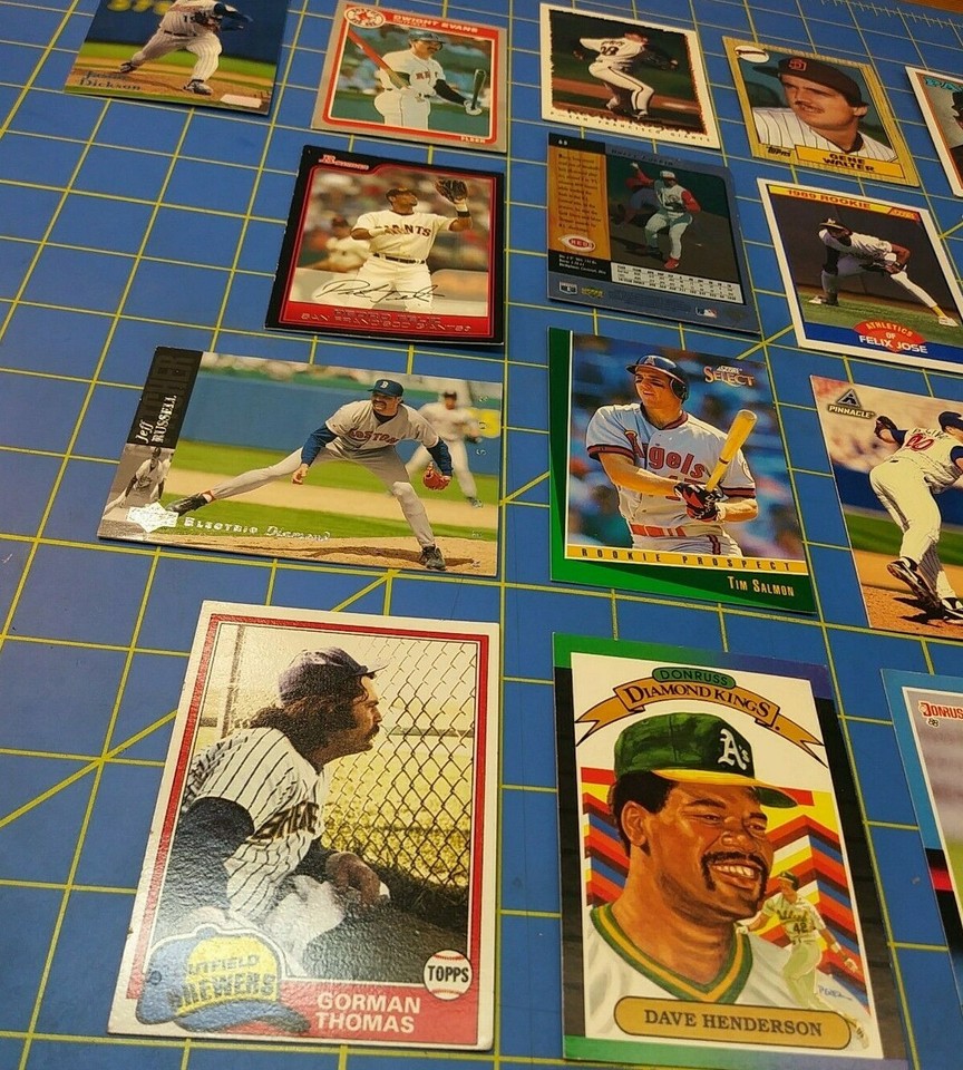 Lot of 21 Cards baseball cards. Topps. Dwight Evans 158 Jason Dickson ...