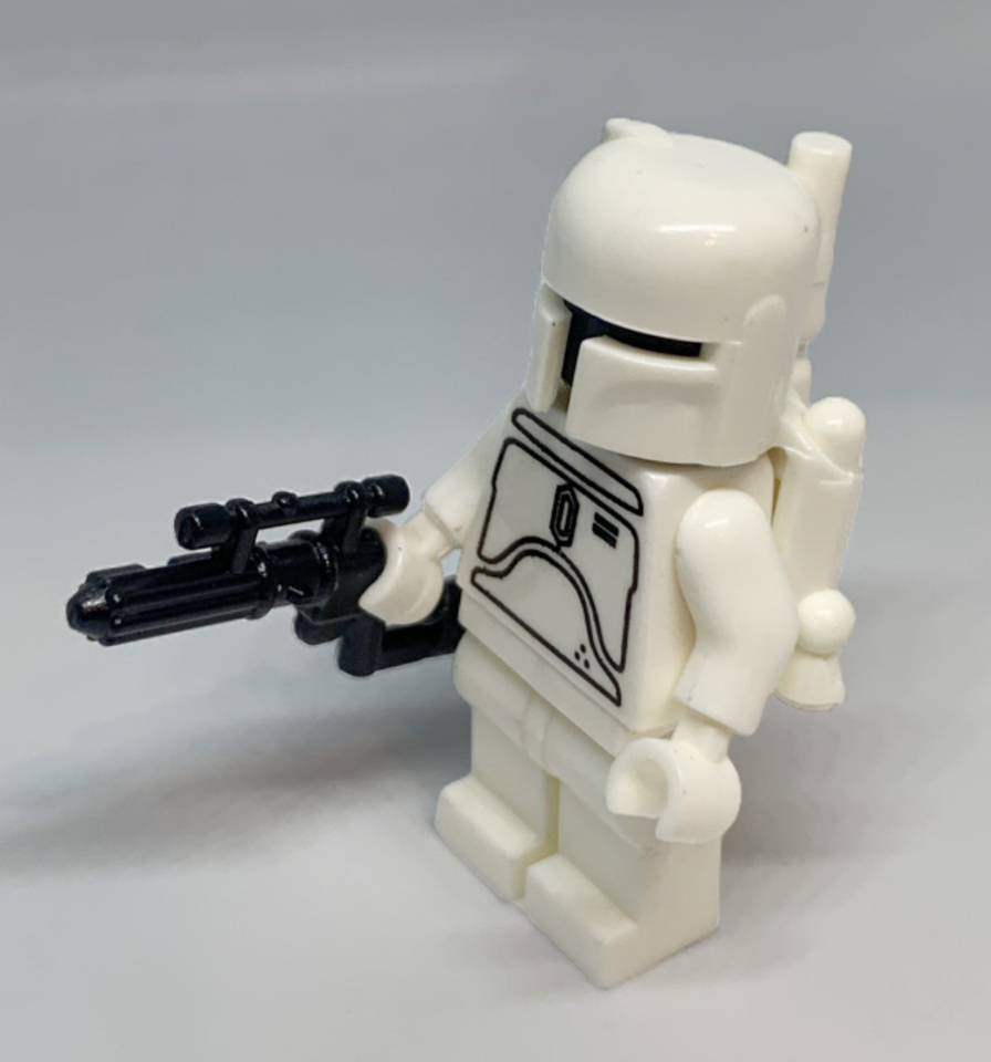 Boba Fett custom minifigure, concept / prototype white piece Star Wars ...
