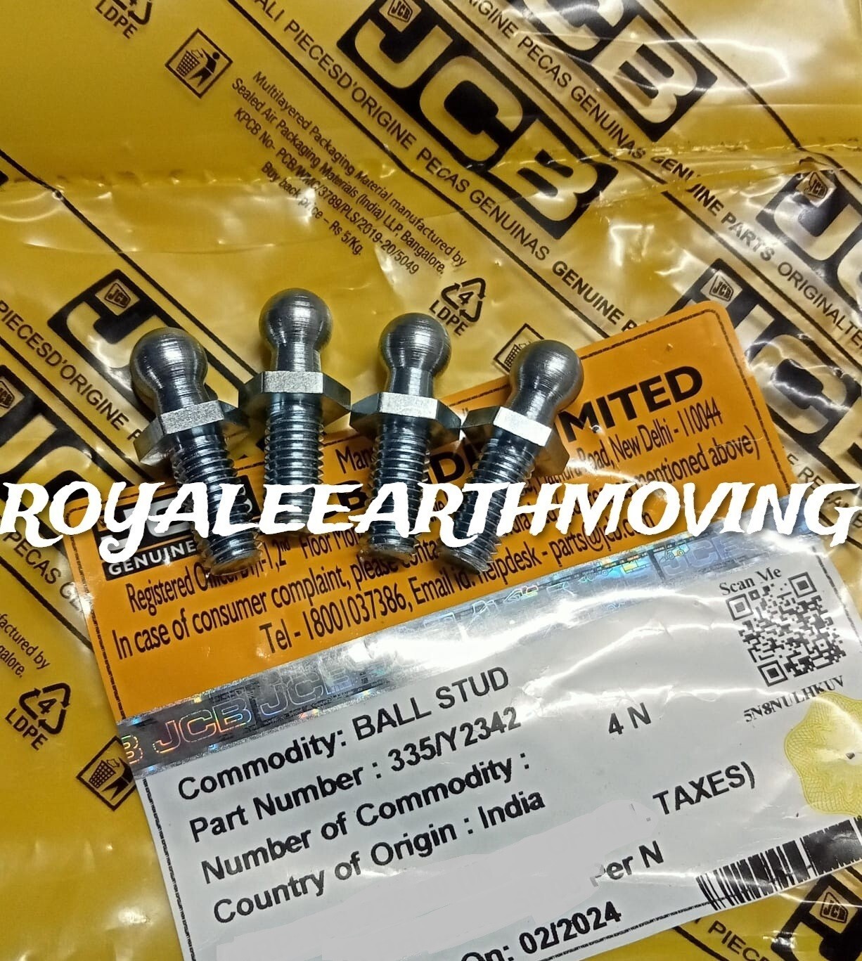 Genuine Jcb Ball Stud Pack Of 4 Nos (PART NUMBER 335/Y2342) | eBay