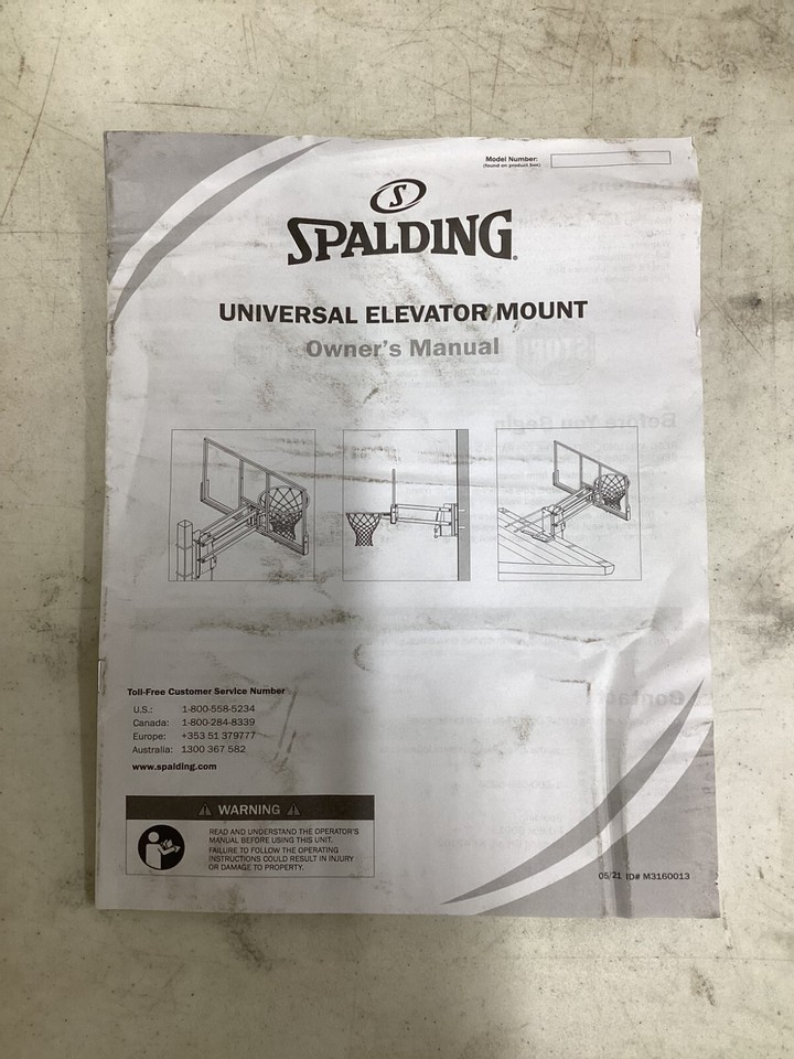 Spalding Universal Elevator Mount for Spalding Basketball Hoops 316SP ...