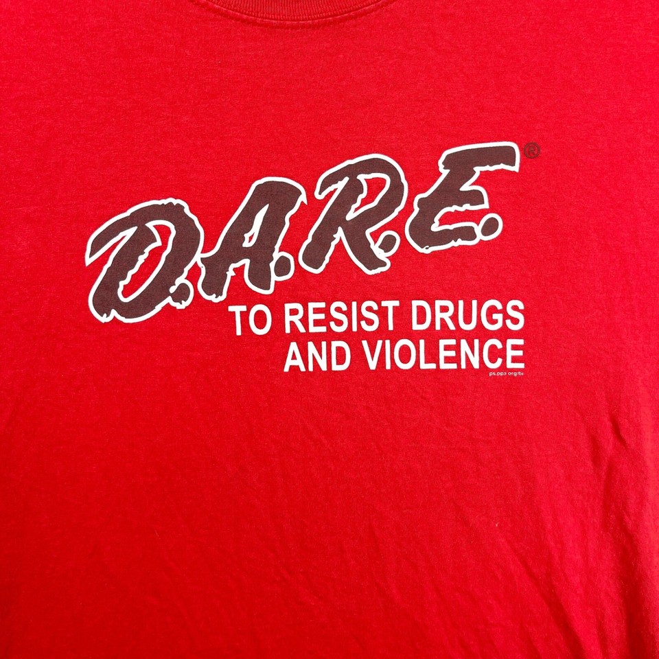 Vintage D.A.R.E. Red Small Fruit of the Loom Tshirt Retro 90s | eBay