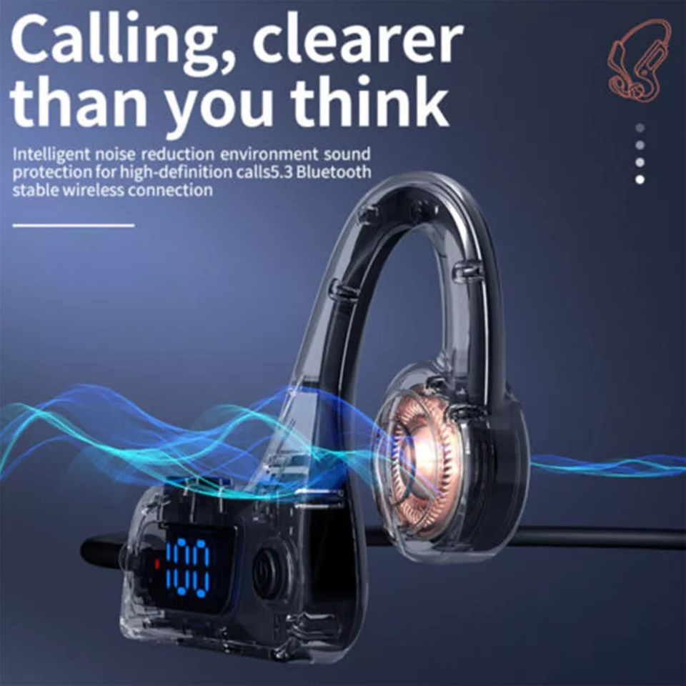 2024 Bone Conduction Headphones induction 5.3 Open Ear Headphones Sport ...
