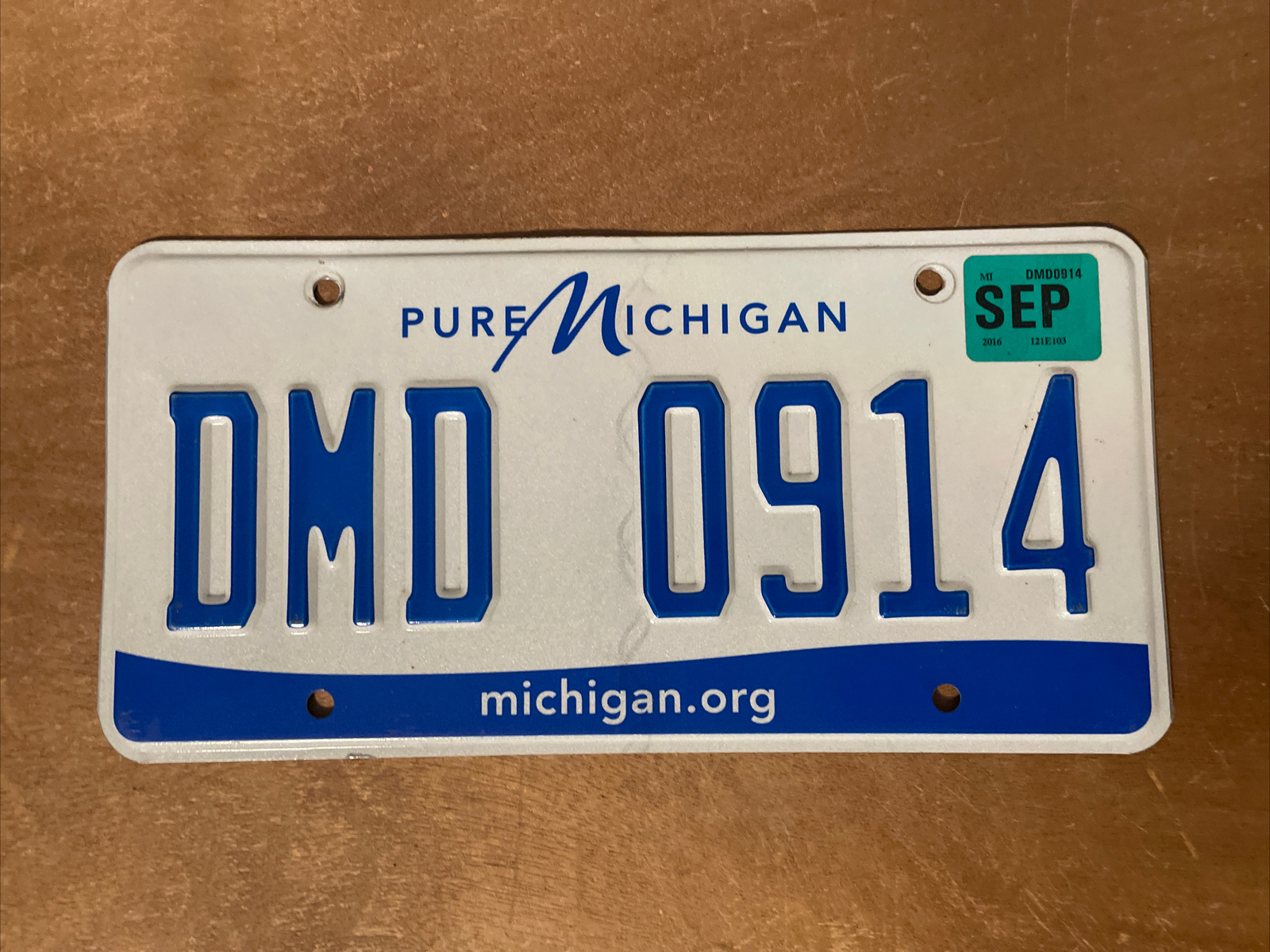 2016 Michigan License Plate Pure Michigan # DMD 0914 | eBay